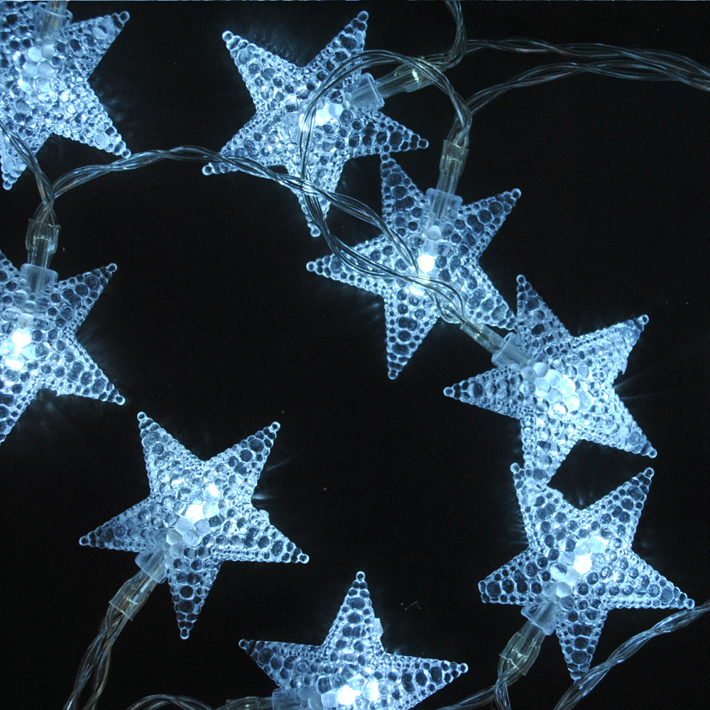 Battery Powered Cool White Stars Shaped LED Fairy Lights – LightsGo ...